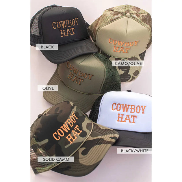 CAMO EMBROIDERED COWBOY HAT TRUCKER | CAP – Ranch Dress'n