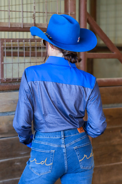 DENIM & ROYAL BLUE PERFORMANCE RODEO SHIRT – Ranch Dress'n