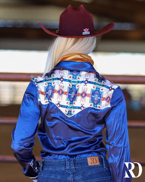 TUCSON NAVY SATIN PERFORMANCE RODEO SHIRT – Ranch Dress'n